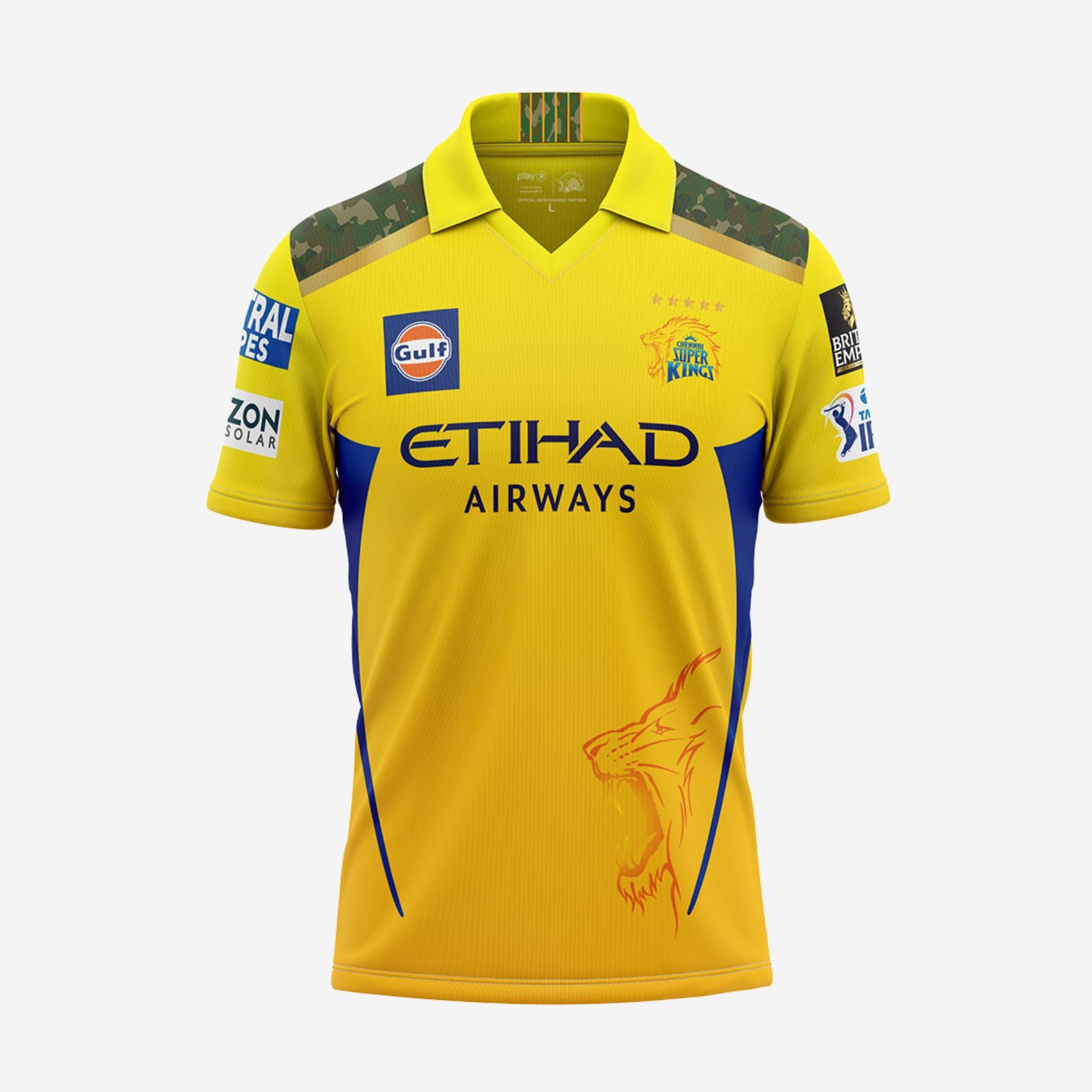 Chennai Super Kings Authentic Fan Jersey IPL 2025 Adult Plain Half Sle ...